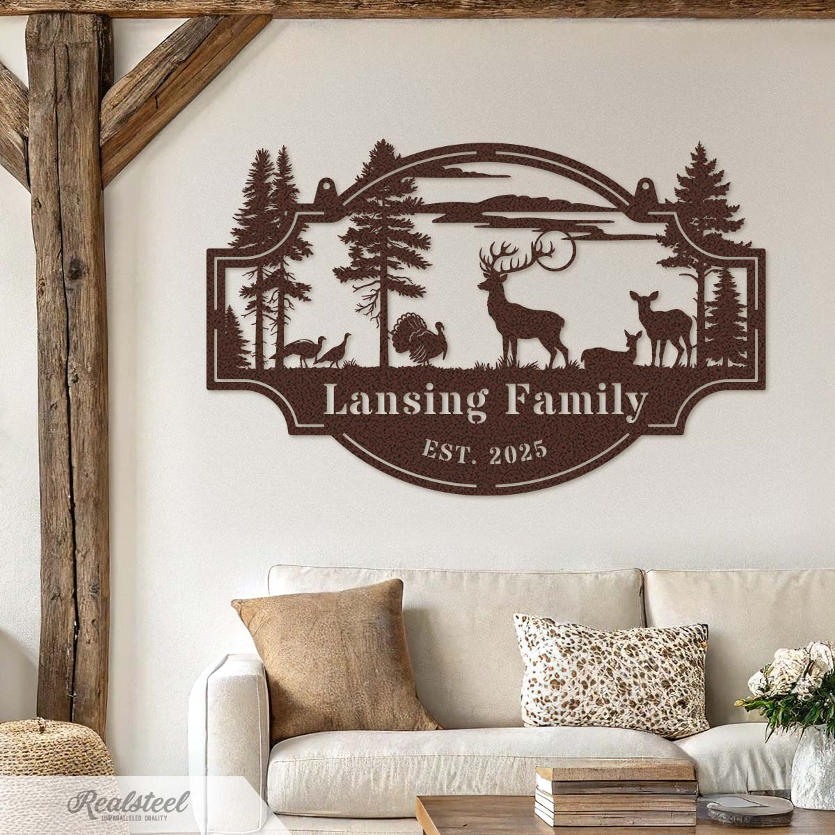 Show Off Your Land with a Custom Deer Forest Horizontal Monogram ...