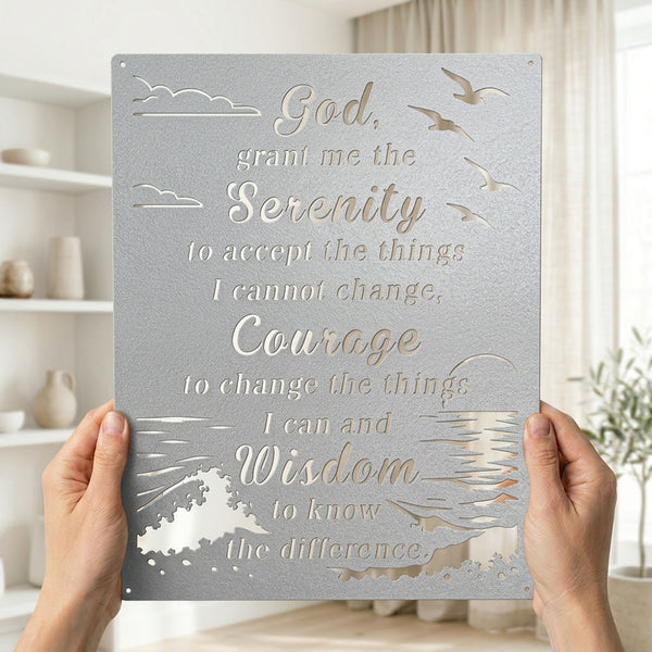 Serenity Prayer Metal Wall Art – Inspirational Christian Decor Sign ...