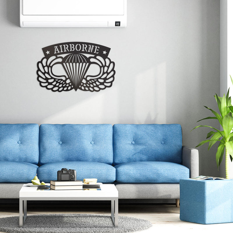Airborne Emblem Wall Décor - Real American Steel Military Wall Art ...
