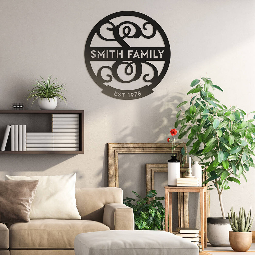 Family Name Monogram Wall Art to Proudly Display Your Family's Name ...