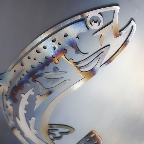 Support Your Fisherman by Gifting Our Jumping Trout Metal Wall Art ...