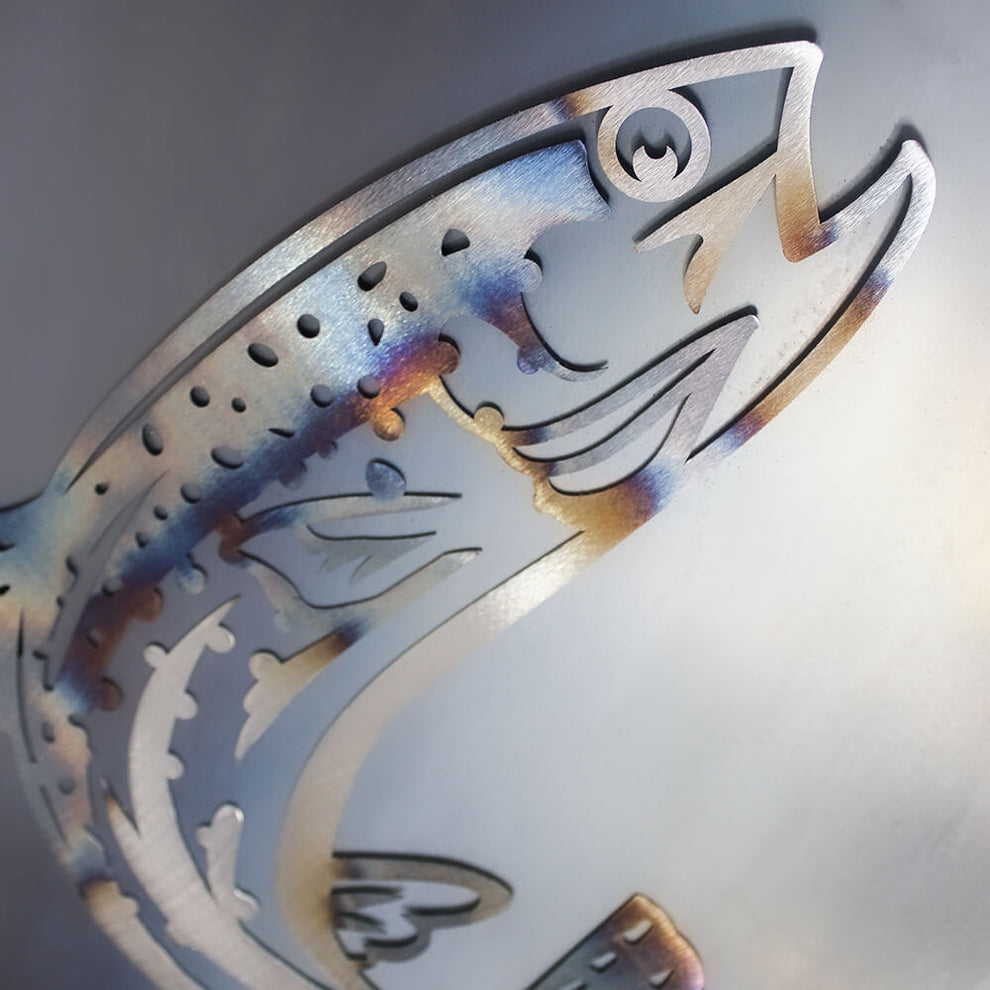 Support Your Fisherman by Gifting Our Jumping Trout Metal Wall Art ...