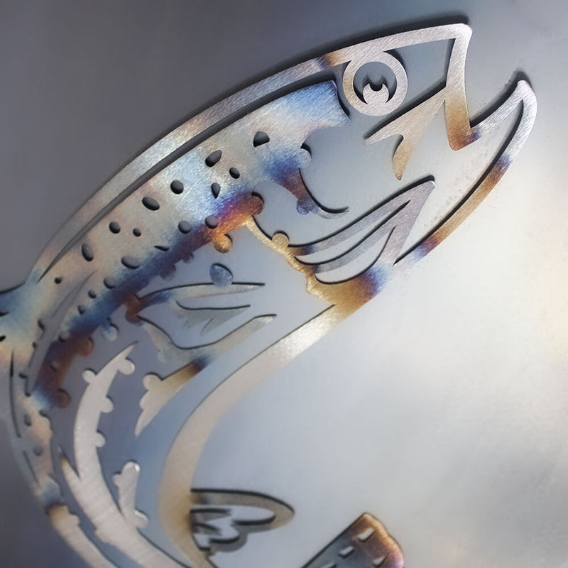 Support Your Fisherman by Gifting Our Jumping Trout Metal Wall Art ...