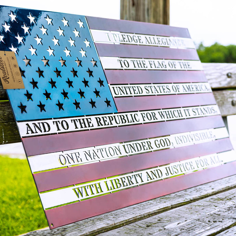 Patriotic Home Décor | Stunning Pledge Of Allegiance American Flag ...
