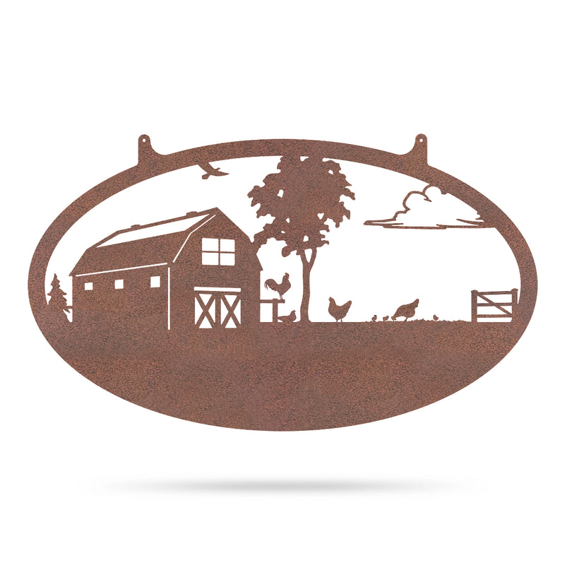 Farm Scene Metal Art