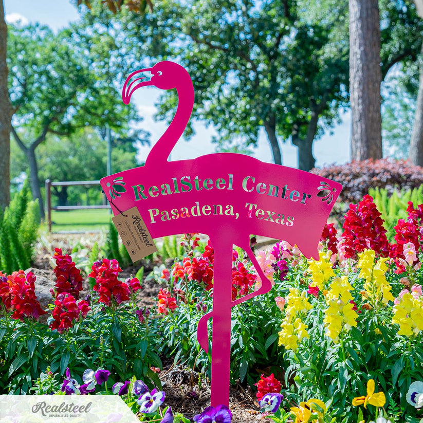 Add Some Pink Flair To Your Yard With A Flamingo Monogram Yard Sign ...