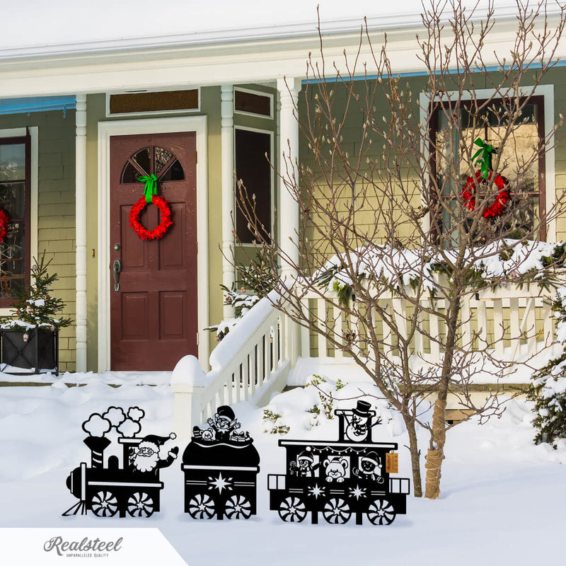 A Classic Holiday Decoration: Garden Art - Santa Train Set - RealSteel ...