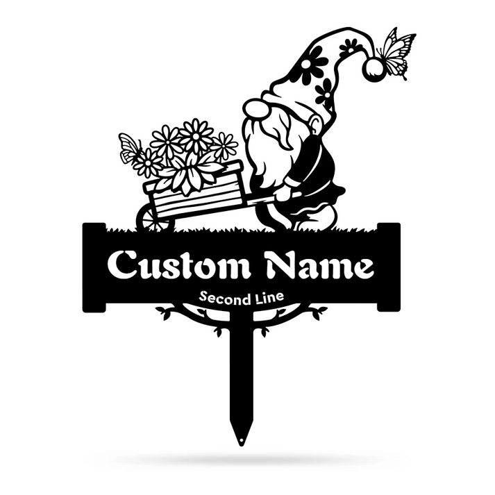 Handcrafted Art: RealSteel Original Garden Gnome Monogram Yard Sign ...