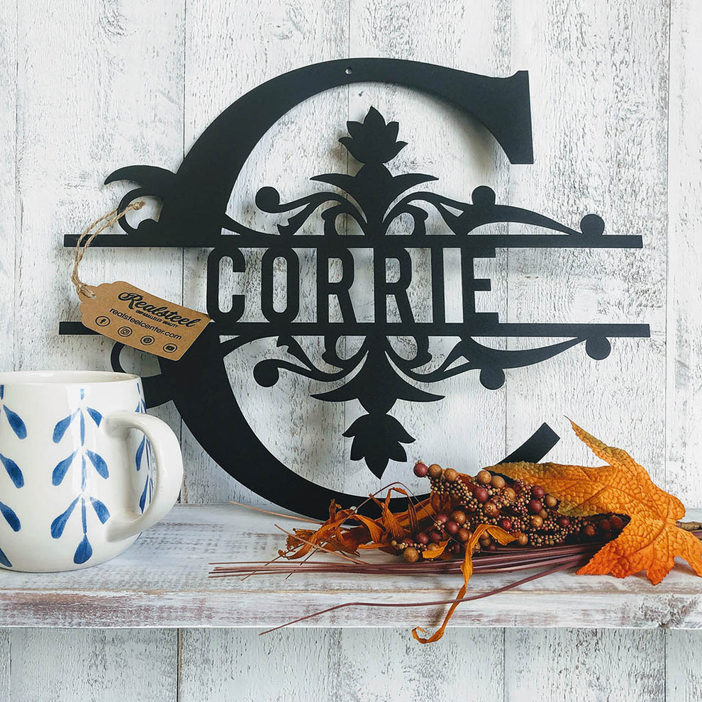 Display Your Family Name With This Split Letter Name Monogram ...